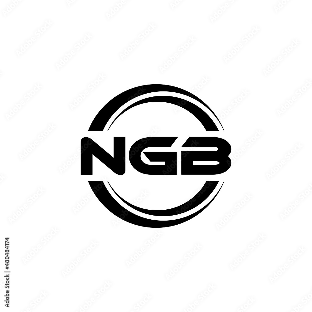 NGB letter logo design with white background in illustrator, vector ...