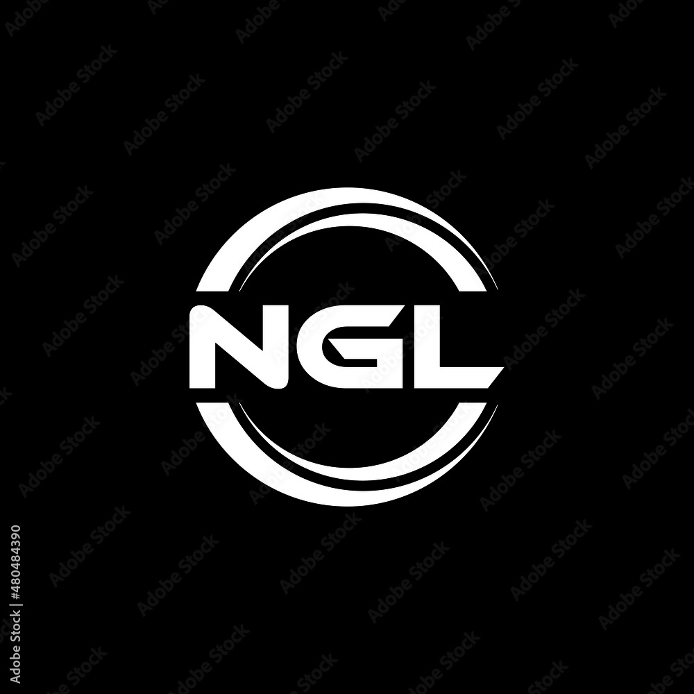 NGL letter logo design with black background in illustrator, vector ...