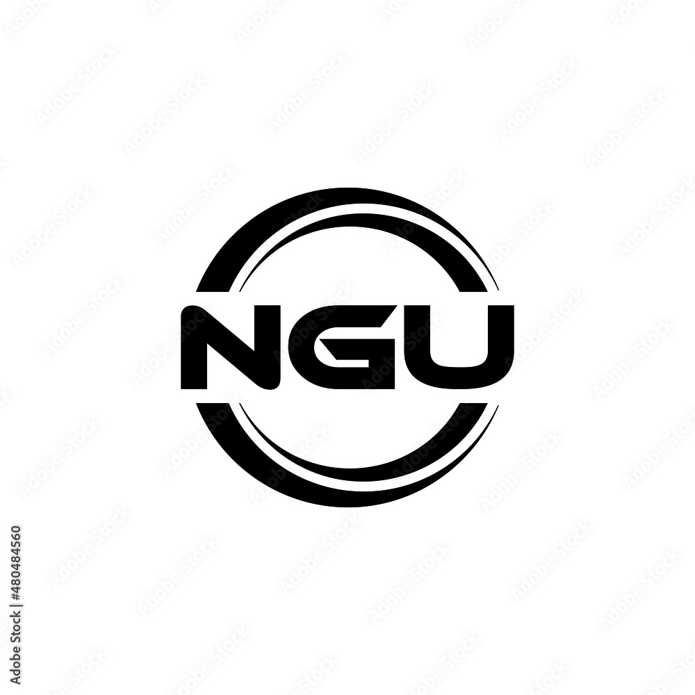 NGU letter logo design with white background in illustrator, vector ...