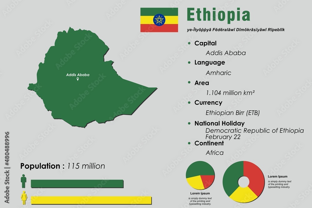 Ethiopia infographic vector illustration complemented with accurate ...