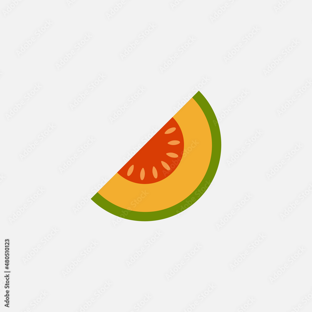 Melon logo vector. melon on white background. Half sliced melon. Stock ...