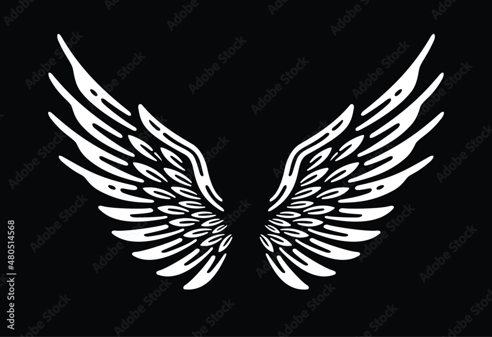 wings icon vector illustration, wings design, vector wings black and ...