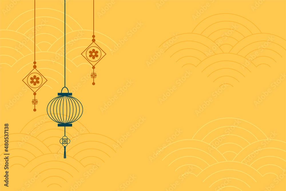 simple chinese background with lantern deco Stock Vector | Adobe Stock