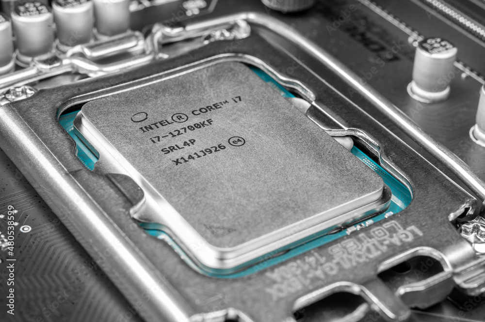 Moscow, Russia - January 12, 2022: Latest Intel i7 12700kf processor ...