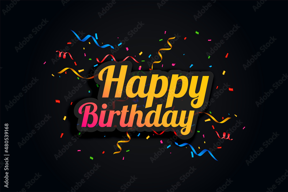 happy birthday confetti burst celebration card design Stock Vector ...