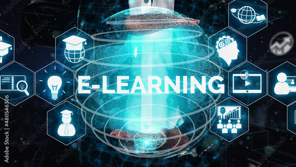 E-learning and Online Education for Student and University conceptual ...