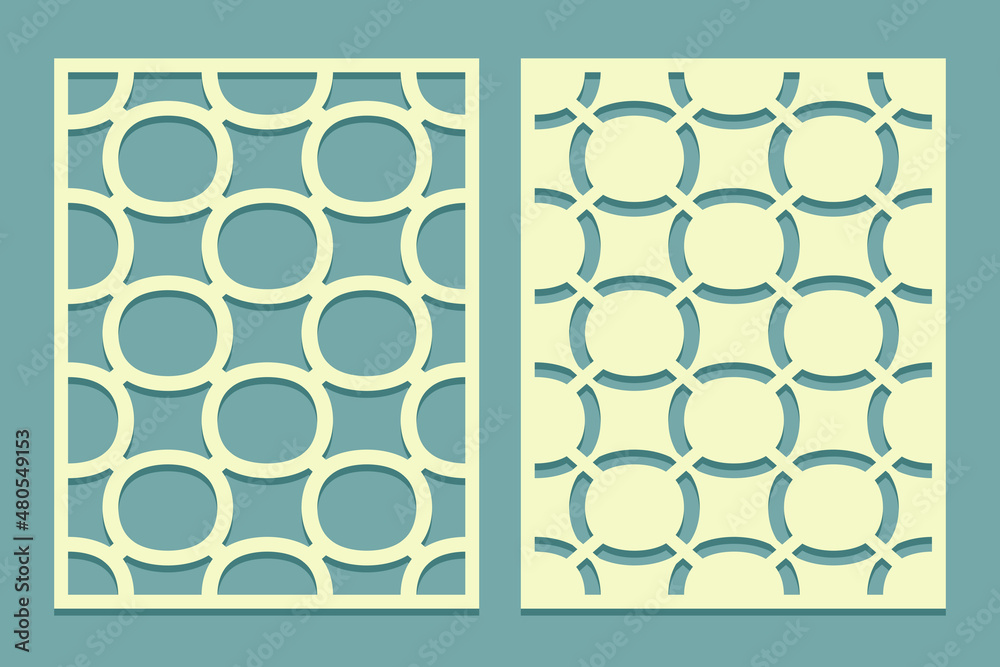 Die and laser cut screen panels with rings pattern. Laser cutting ...