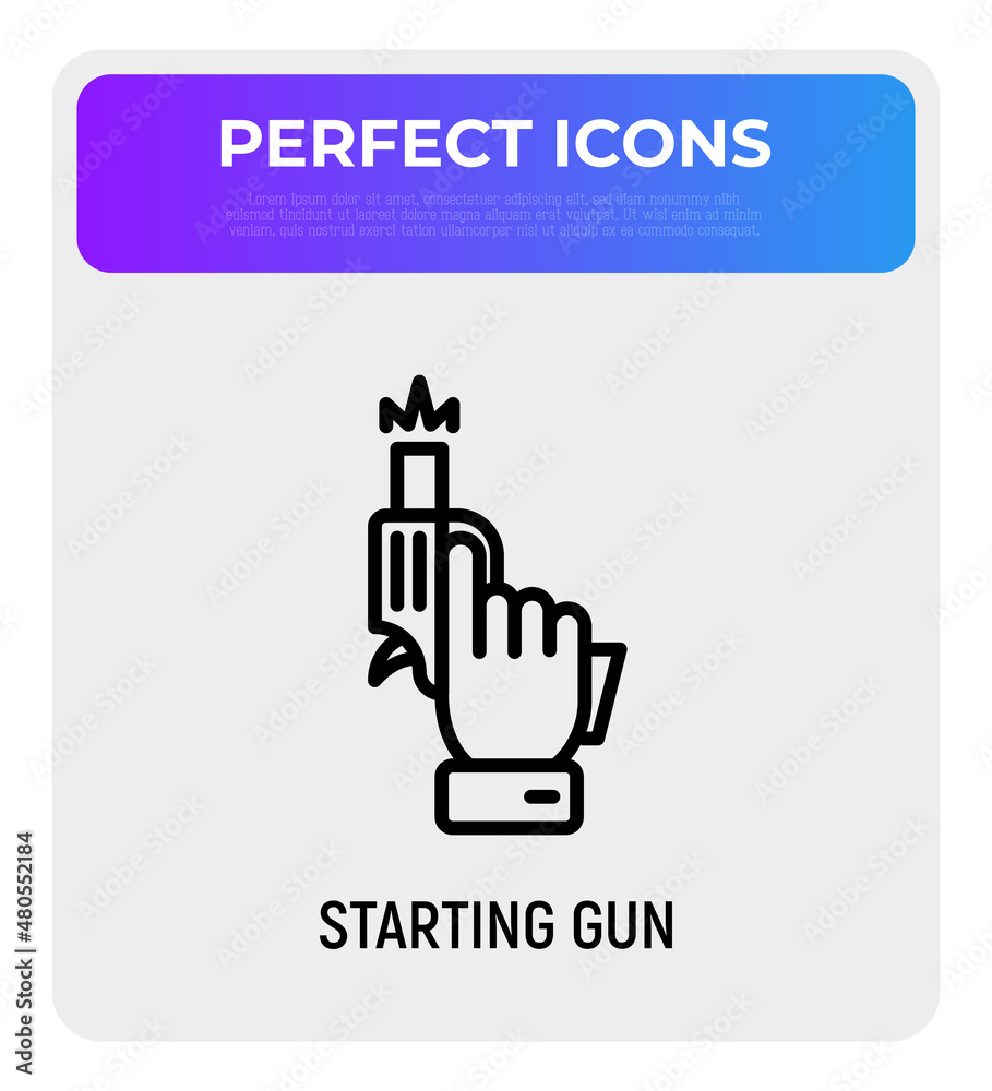 Vetor de Starting gun: pistol in hand shots. Modern vector illustration ...