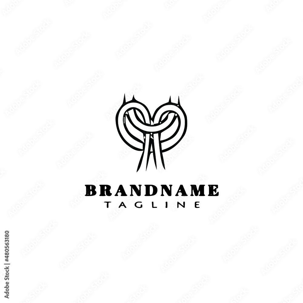 knot logo cartoon icon design template black isolated vector ...