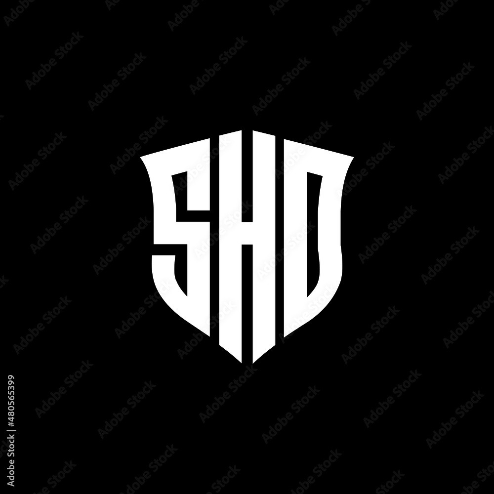 SHD letter logo design with black background in illustrator, vector ...
