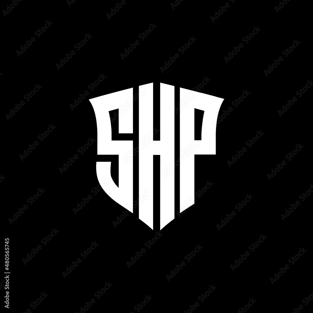 SHP letter logo design with black background in illustrator, vector ...