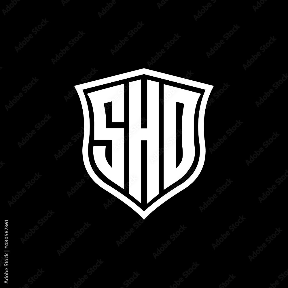 SHD letter logo design with black background in illustrator, vector ...