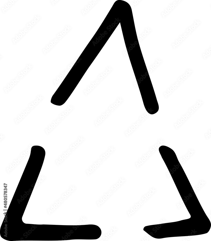 Unique hand-shaped triangles for logo design. Isolated vector ...