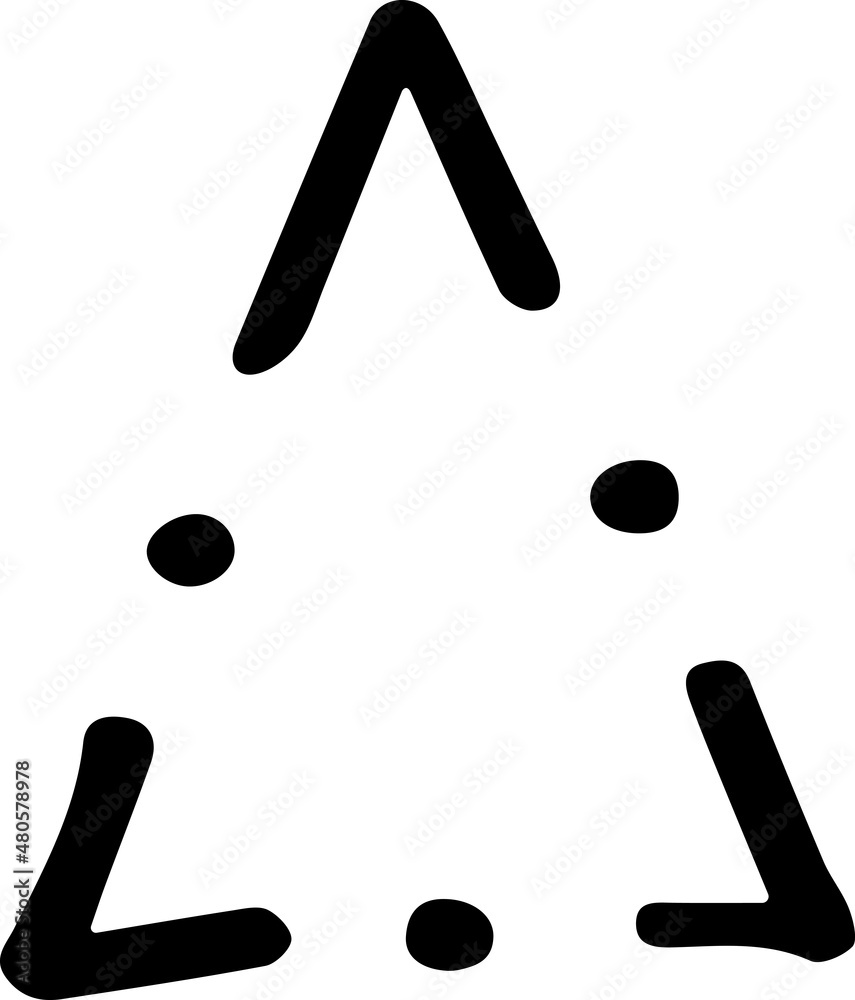 Unique hand-shaped triangles for logo design. Isolated vector ...