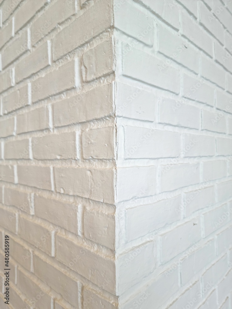 white square block brick vertical corner image. abstract cement wall ...