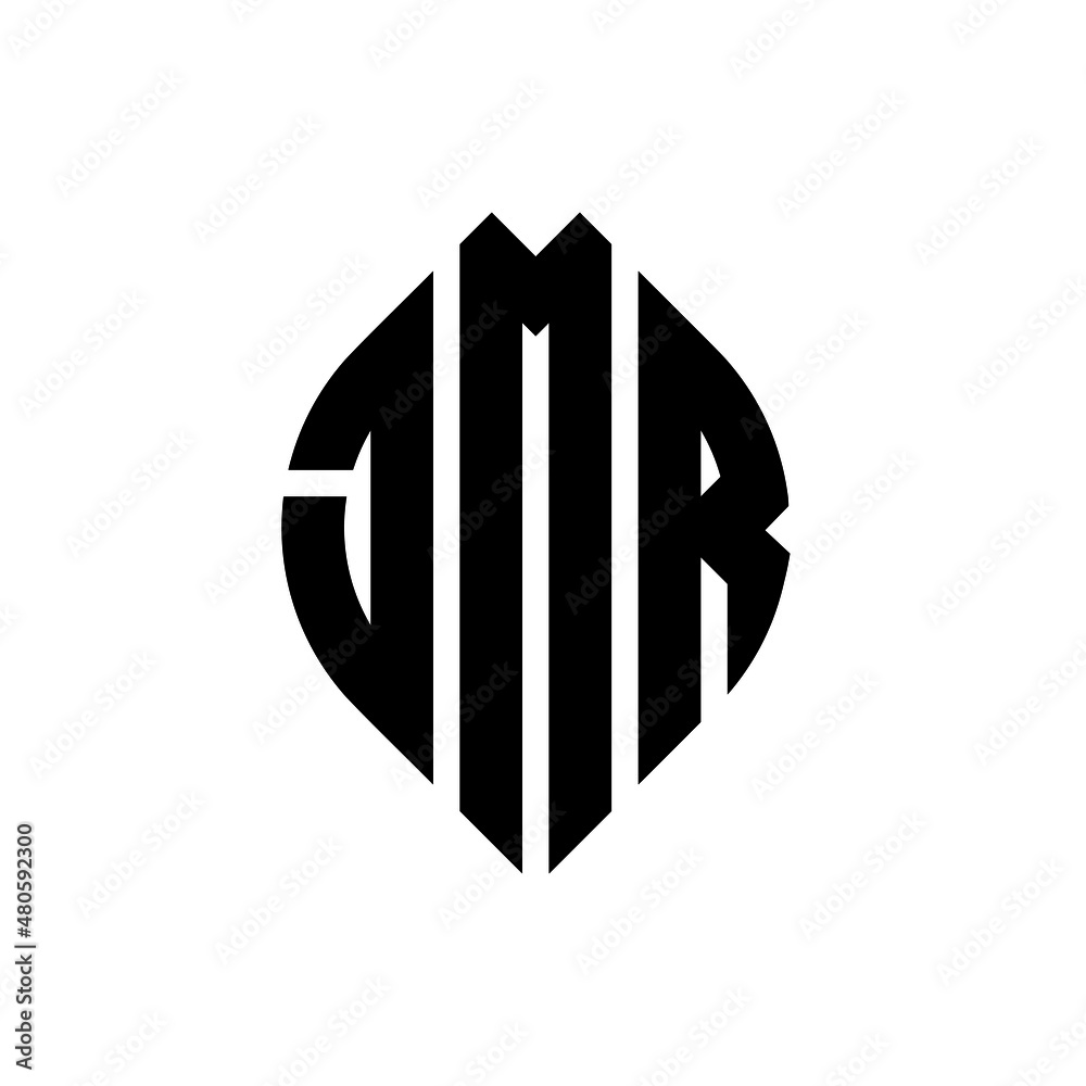 JMR circle letter logo design with circle and ellipse shape. JMR ...
