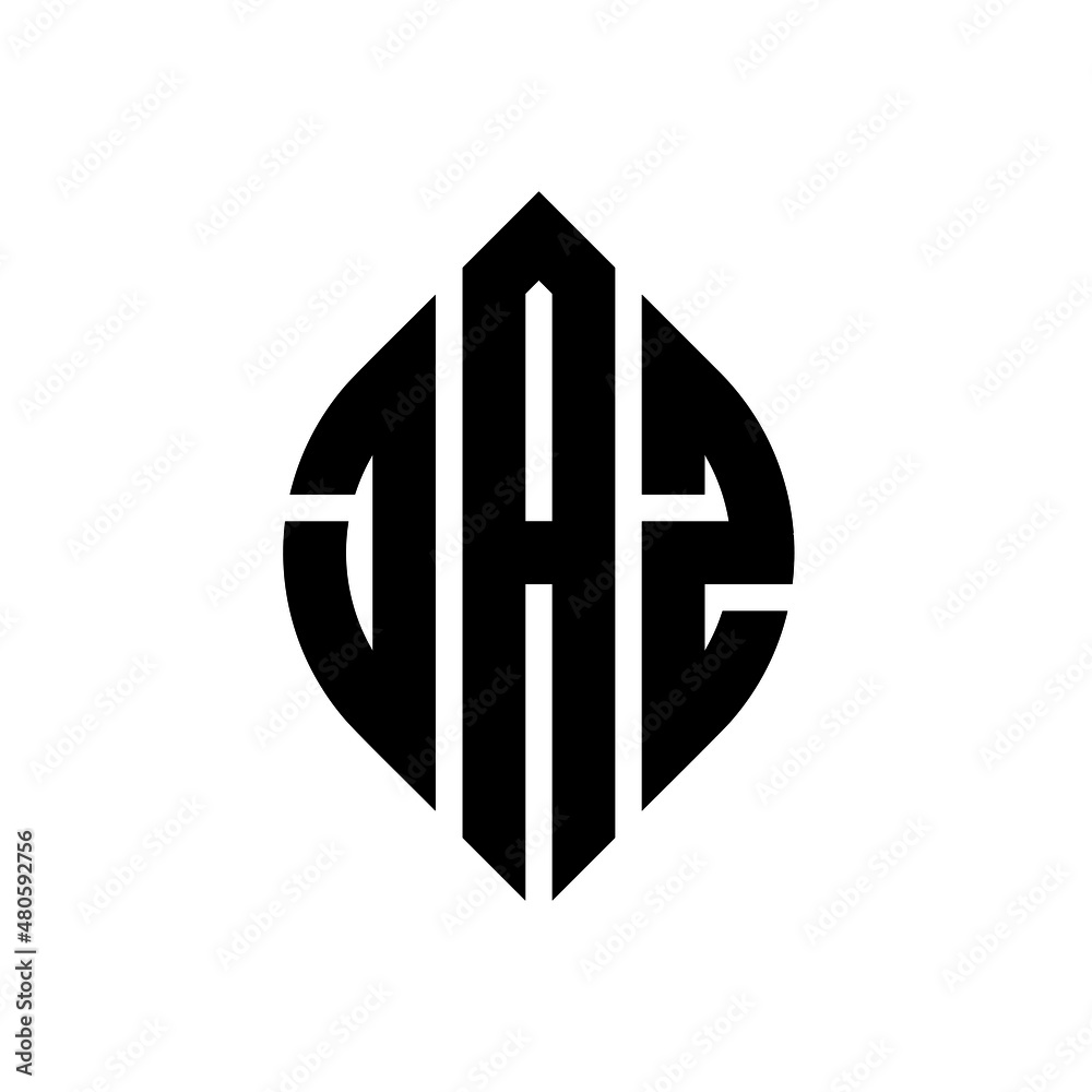 JAZ circle letter logo design with circle and ellipse shape. JAZ ...