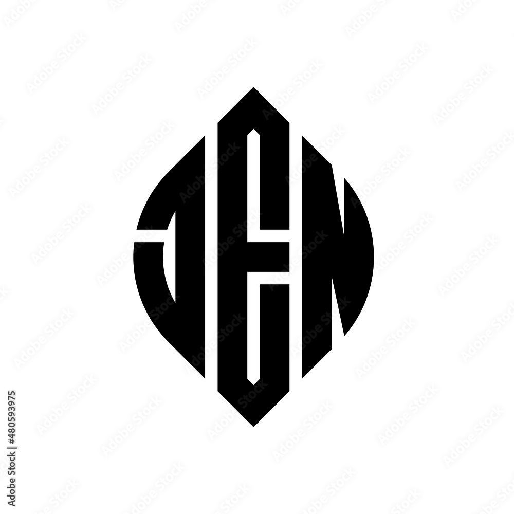 JEN circle letter logo design with circle and ellipse shape. JEN ...