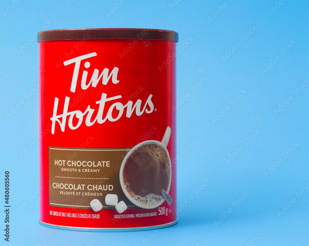 Pleasant Valley, Canada - January 14, 2022: Tim Hortons hot chocolate ...