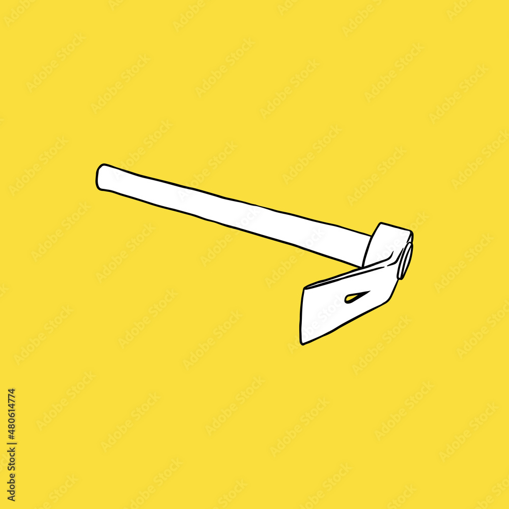 illustration of adze. Hand drawn. vintage style Stock Vector | Adobe Stock