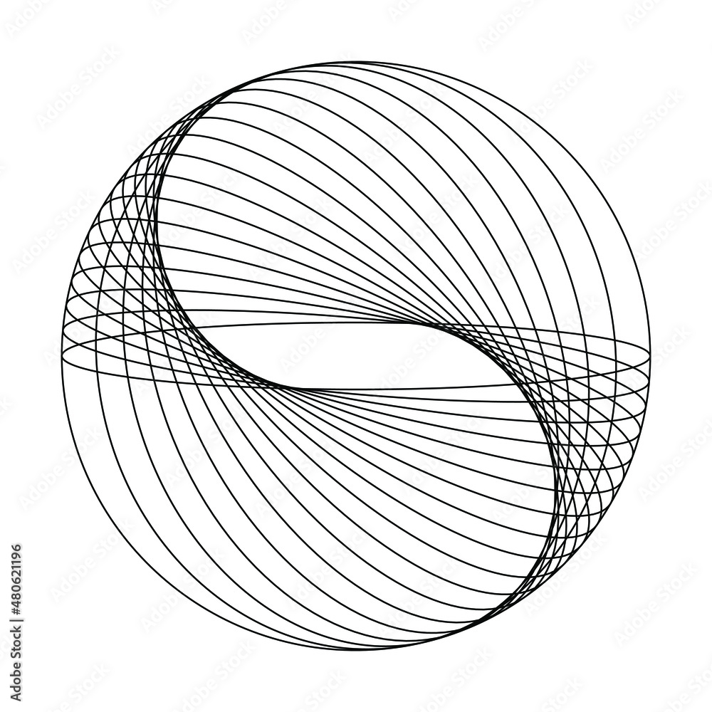 Black rounded lines in circle form. Vector illustration. Trendy design ...