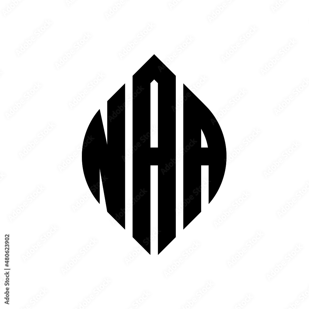 NAA circle letter logo design with circle and ellipse shape. NAA ...