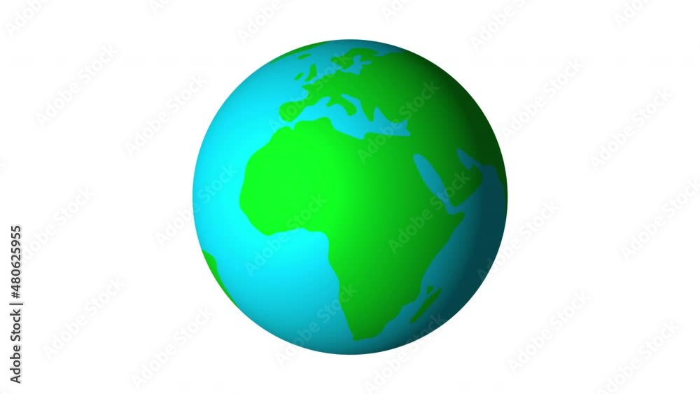 Animation of the planet on a transparent background. The earth spinning ...