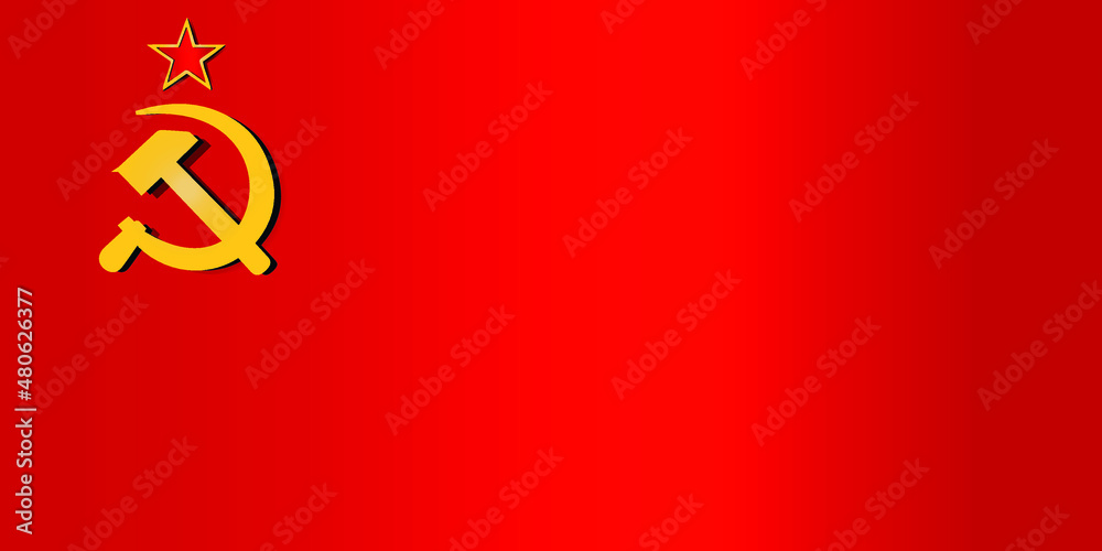 soviet union russia ex country flag symbol golden gradient vector Stock ...