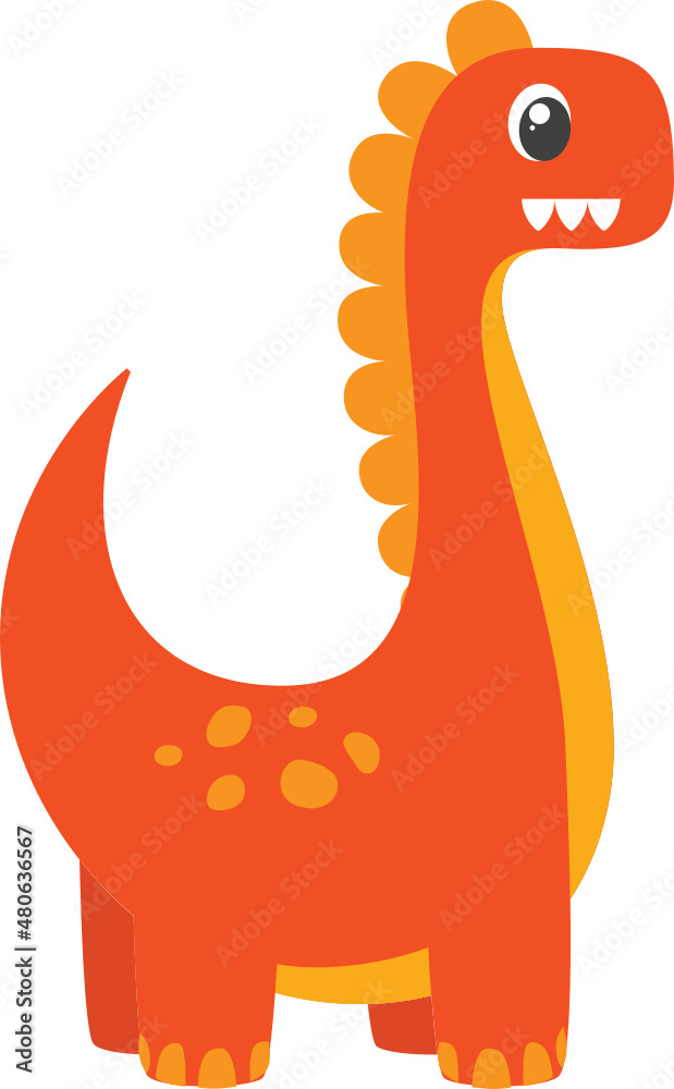 Red Dinosaur Stock Vector | Adobe Stock