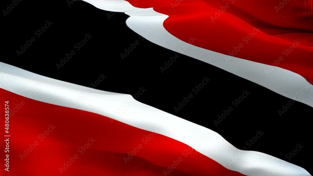 Trinidadian flag. 3d Trinidad and Tobago sign waving video. Flag of ...