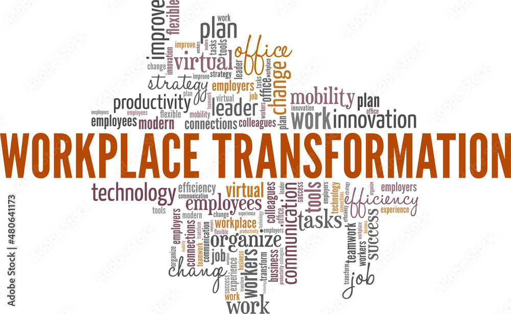 Workplace Transformation conceptual vector illustration word cloud ...