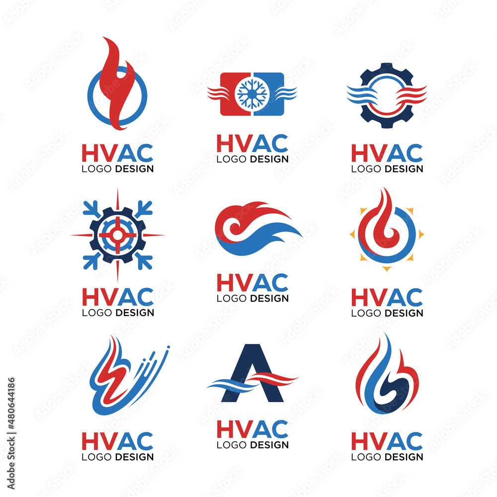A set of HVAC logo design, refrigeration and air conditioning for your ...