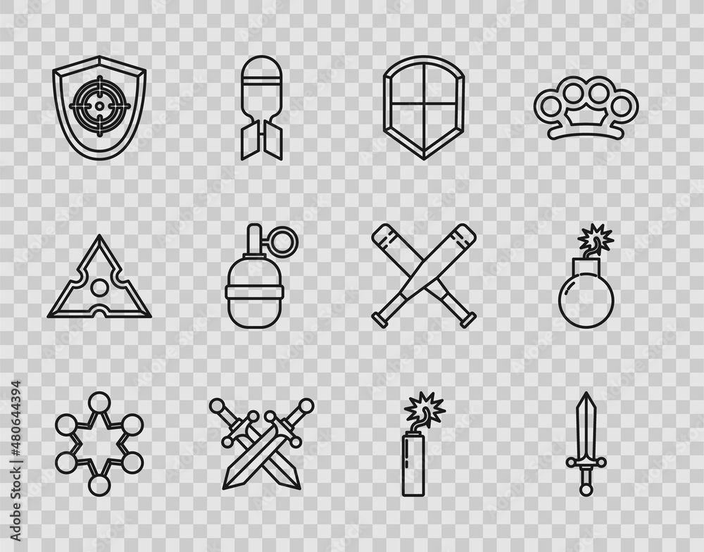 Set line Police badge, Medieval sword, Shield, Crossed medieval, Target ...