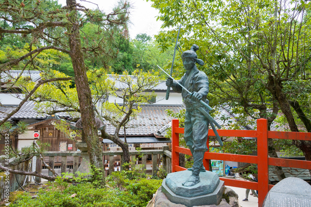 Kyoto, Japan - Mar 27 2019 - Miyamoto Musashi Statue at Hachidai-Jinja ...