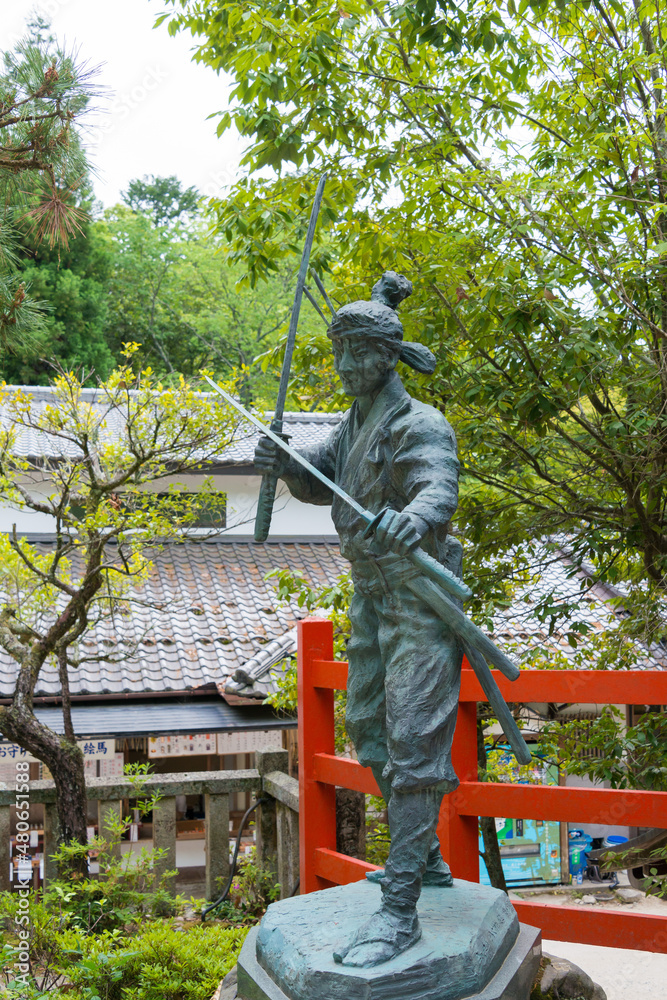 Kyoto, Japan - Mar 27 2019 - Miyamoto Musashi Statue at Hachidai-Jinja ...