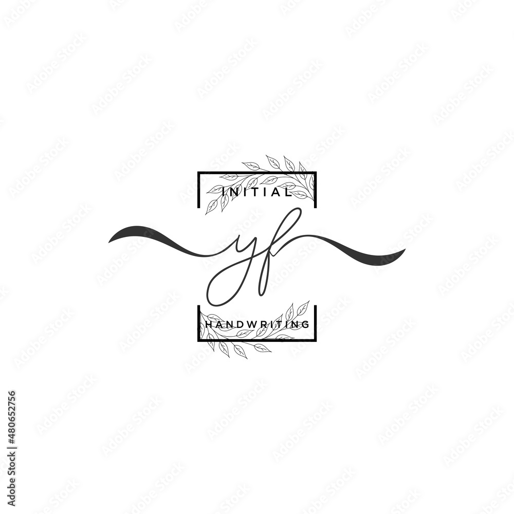 Initial Letter YF Signature Handwriting Template Logo Vector Stock ...