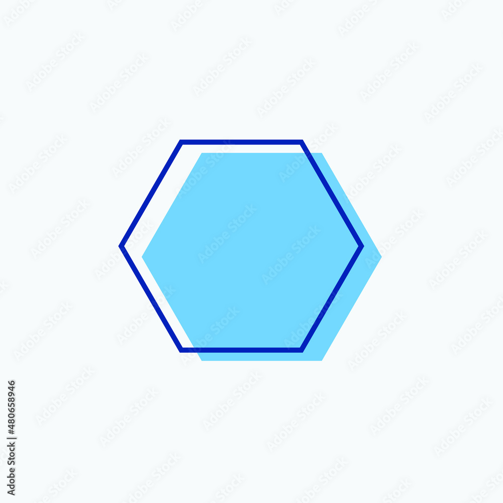 Simple Polygon Flat Design for Icon, Symbol, and Logo. Blue Polygon ...