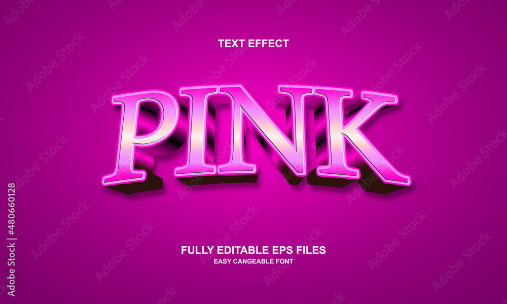 pink text effect editable Stock Vector | Adobe Stock