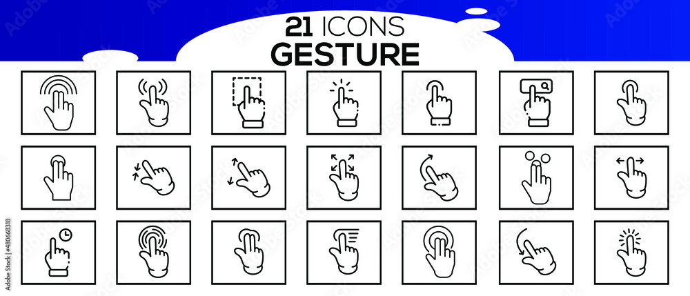 set of realistic gestures hand shape. isolated on white. Geskin's hand ...