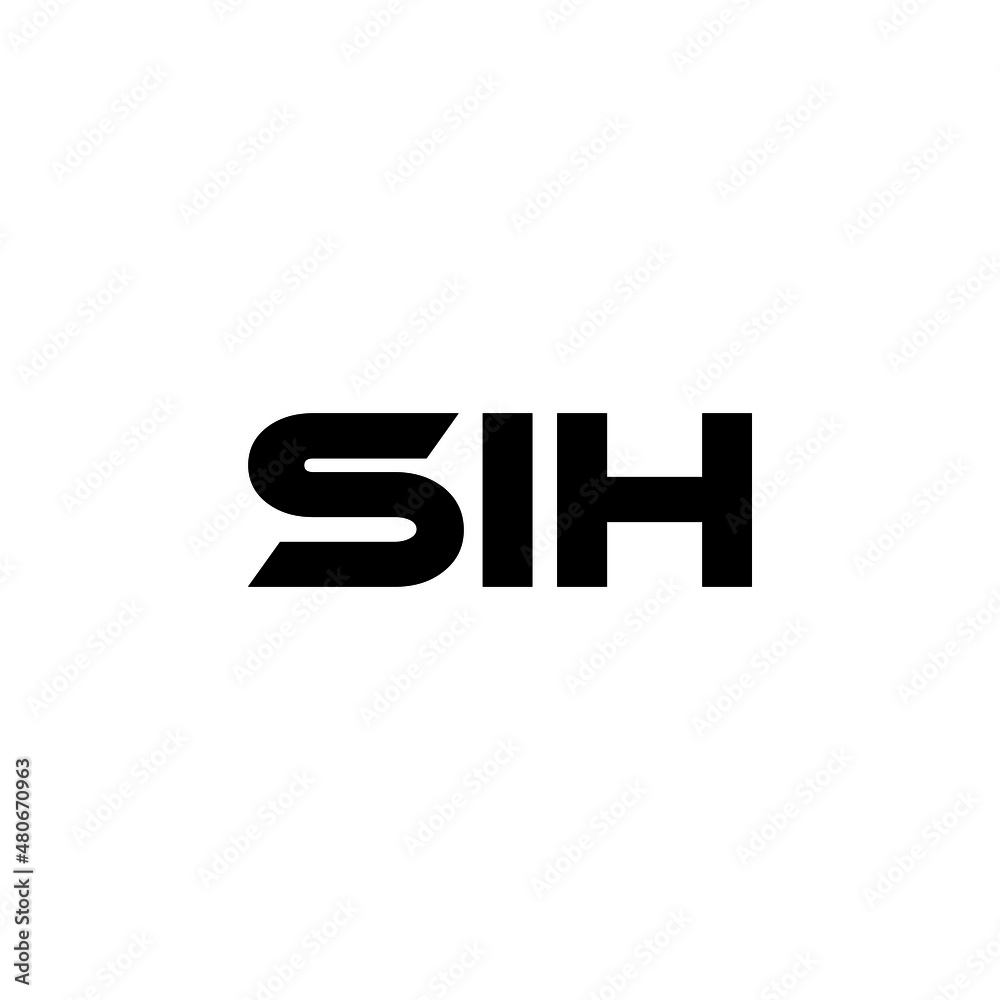 SIH letter logo design with white background in illustrator, vector ...