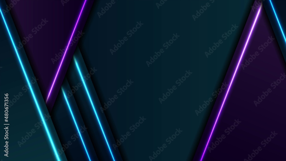 Blue purple neon glowing tech corporate background Stock Illustration ...