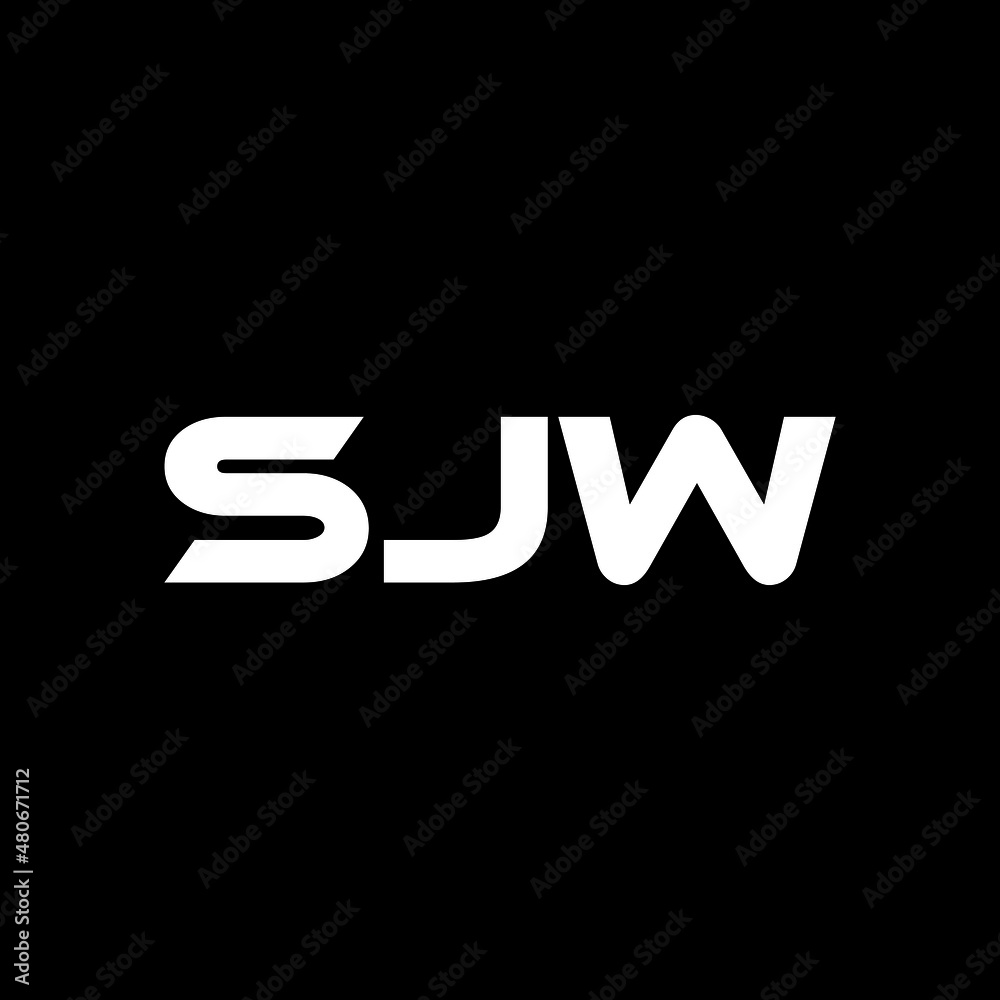 SJW letter logo design with black background in illustrator, vector ...