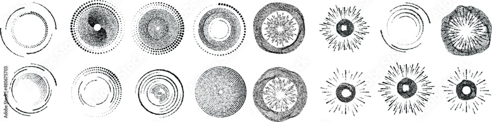 Big set of lines in Circle Form . Spiral Vector Illustration .Big ...