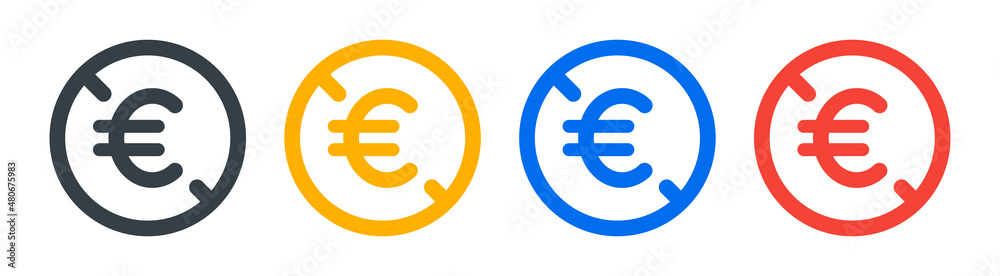 No euro icon sign. Free euro icon set. Stock Vector | Adobe Stock