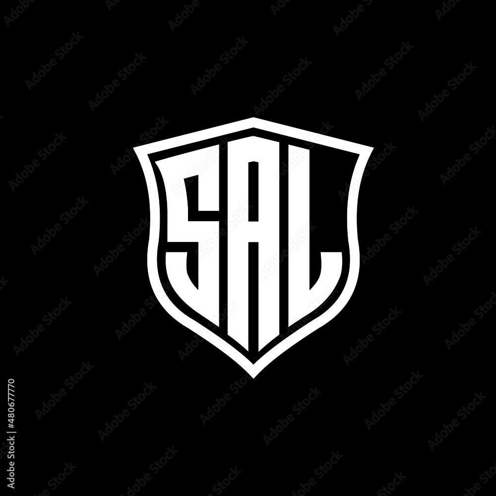 SAL letter logo design with black background in illustrator, vector ...