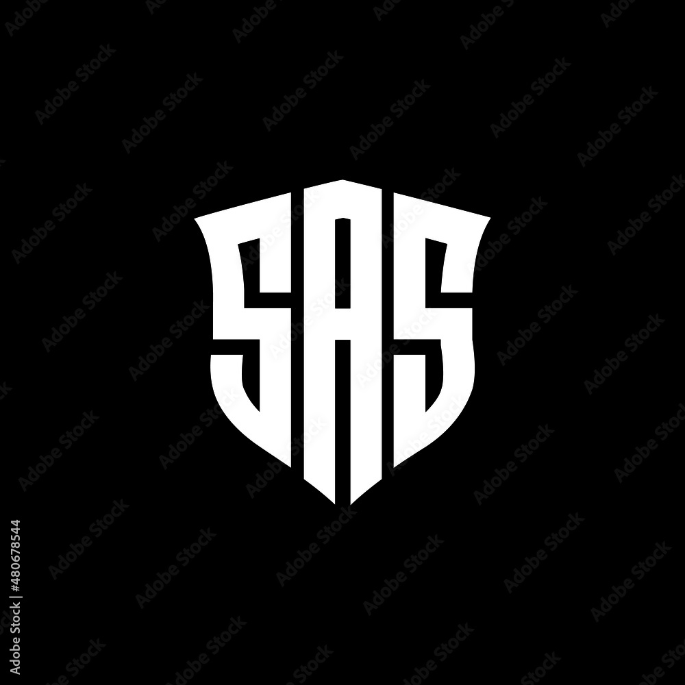 SAS letter logo design with black background in illustrator, vector ...