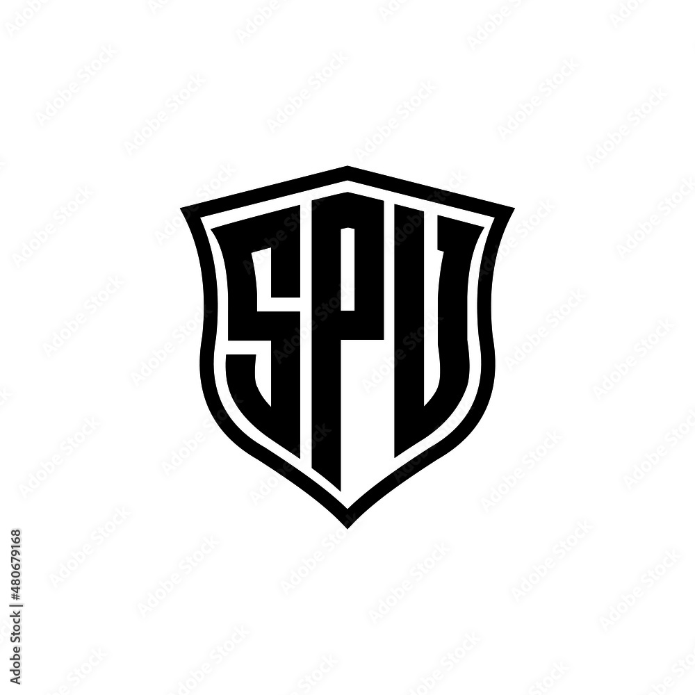 SPU letter logo design with white background in illustrator, vector ...