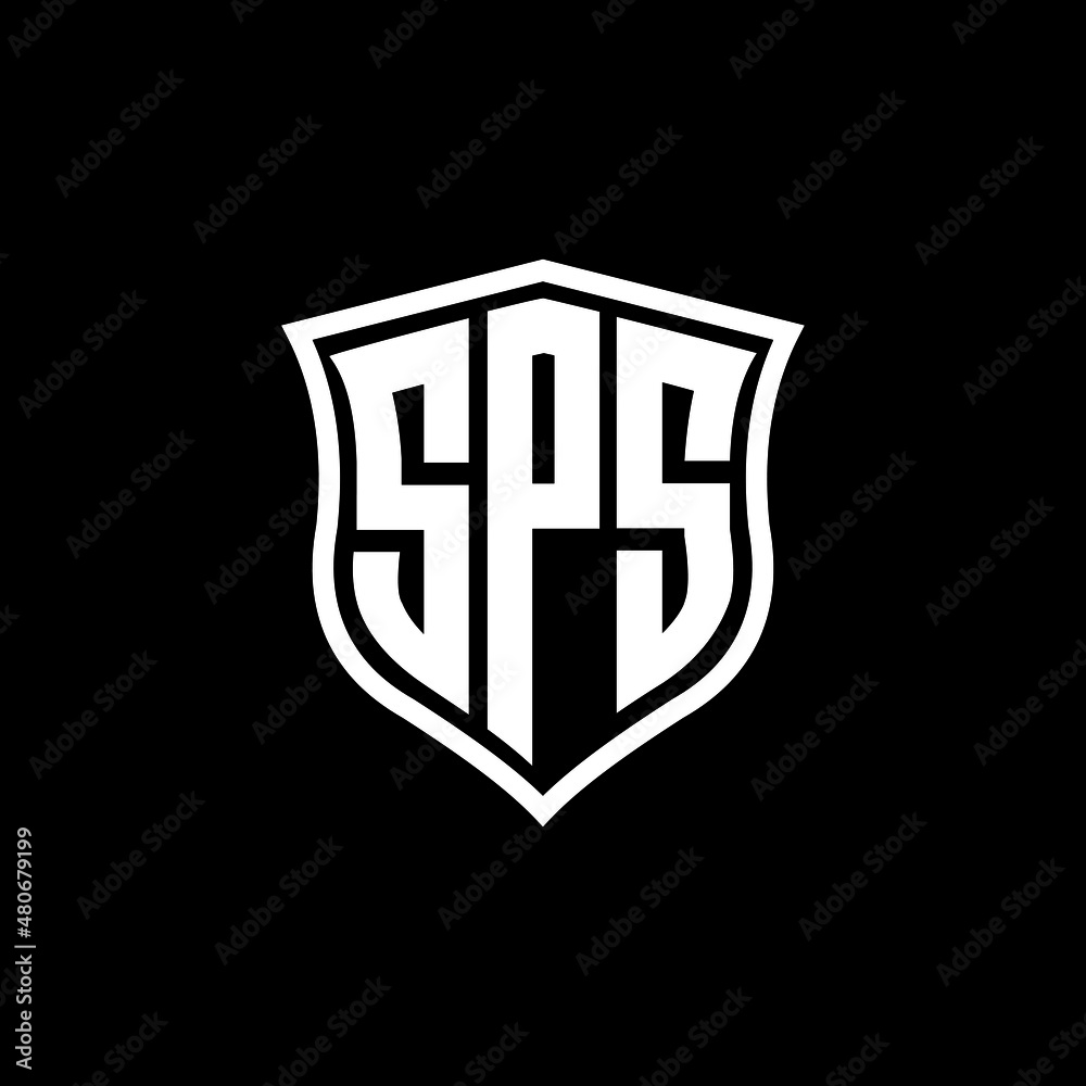SPS letter logo design with black background in illustrator, vector ...