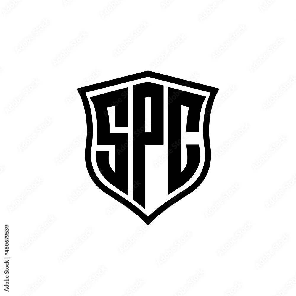 SPC letter logo design with white background in illustrator, vector ...