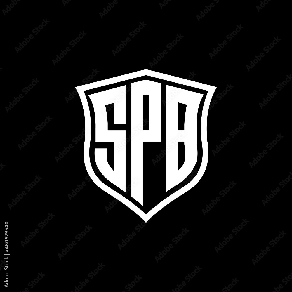 SPB letter logo design with black background in illustrator, vector ...